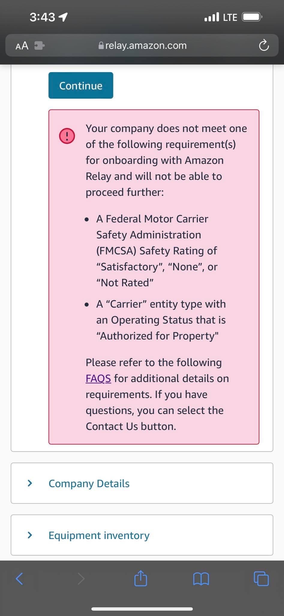 Why Amazon Relay Says You Do Not Meet Their Compliance Requirements Why Amazon Relay Says You Do Not Meet Their Compliance Requirements